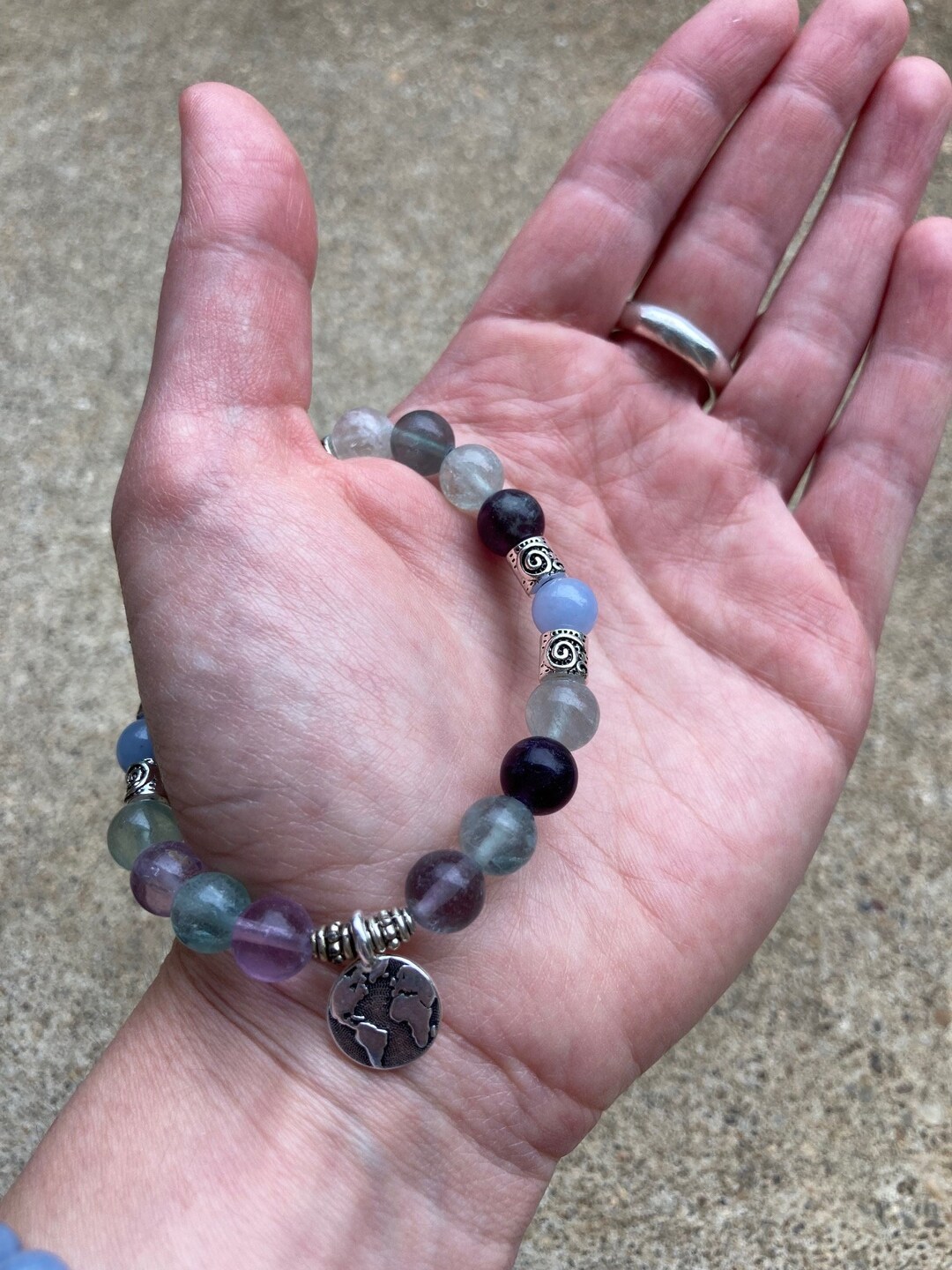 All Chakra, Awakening, Rainbow Fluorite, Angelite Silver Mother Earth ...