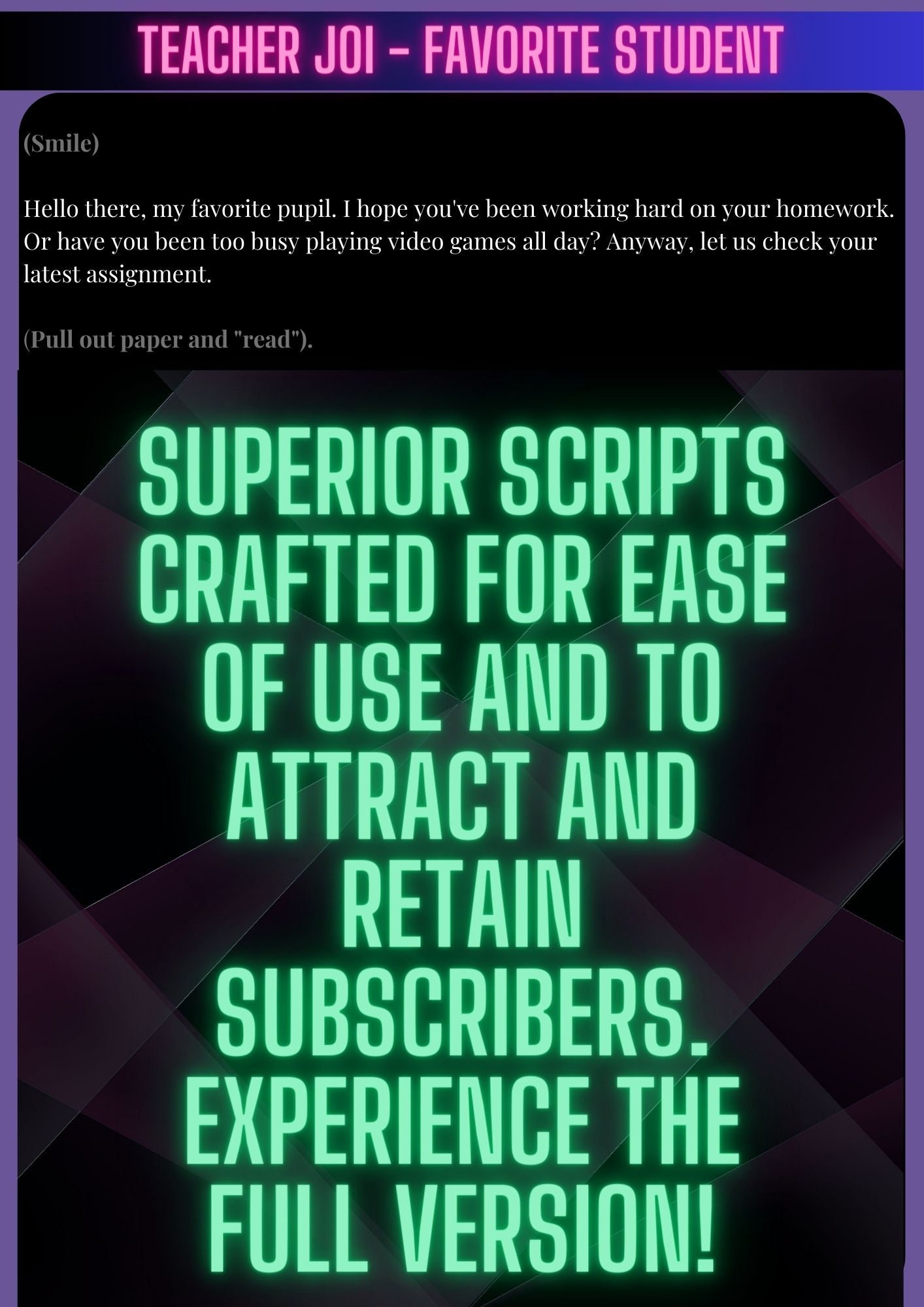 Teacher Femdom JOI/ Sexting Scripts for Adult Videos, Onlyfans, Fansly Etc Content Ideas. Solo ...