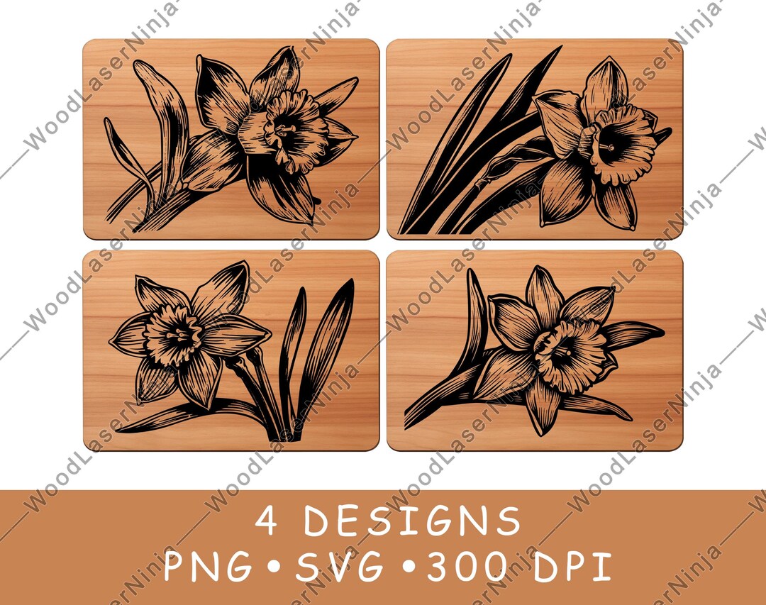 Daffodil Flowers Perennial Garden Bloom Narcissus Laser File Coaster ...