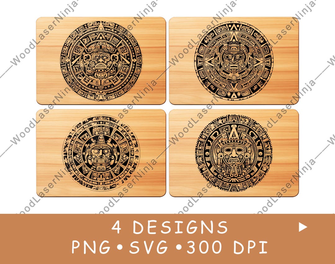 Mayan Calendar Aztec Ancient Symbol Tzolkin Glyph Laser File Coaster ...