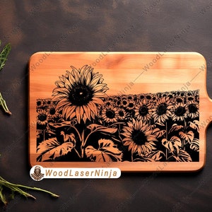 Sunflower Field Floral Bloom Garden Flower Plant Laser File Coaster ...