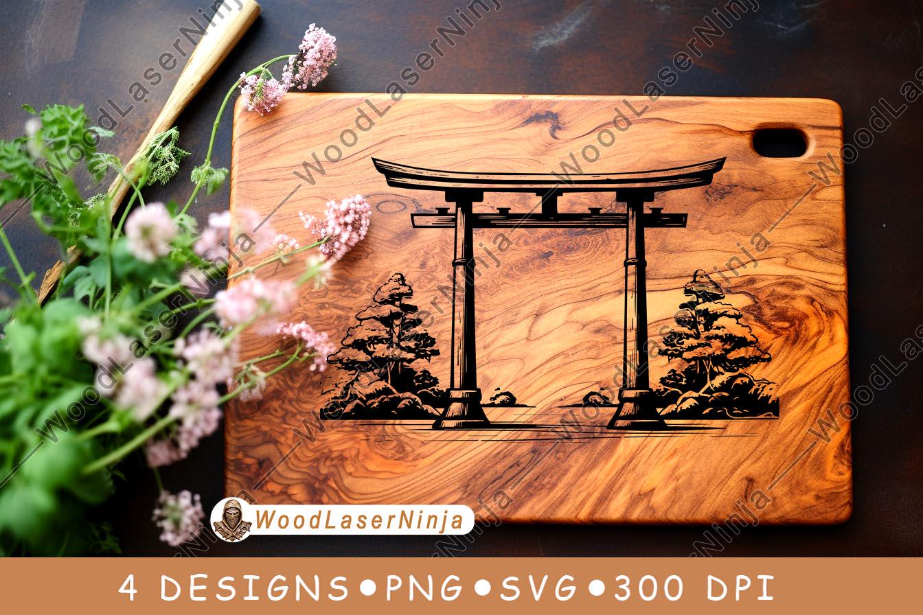 Japanese Torii Gate Shrine Arch Red Shinto Portal Laser File Coaster ...