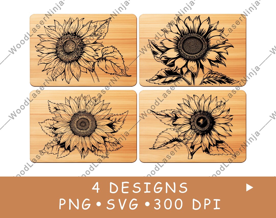 Sunflower Full Blooms Floral Summer Garden Flowers Laser File Coaster ...