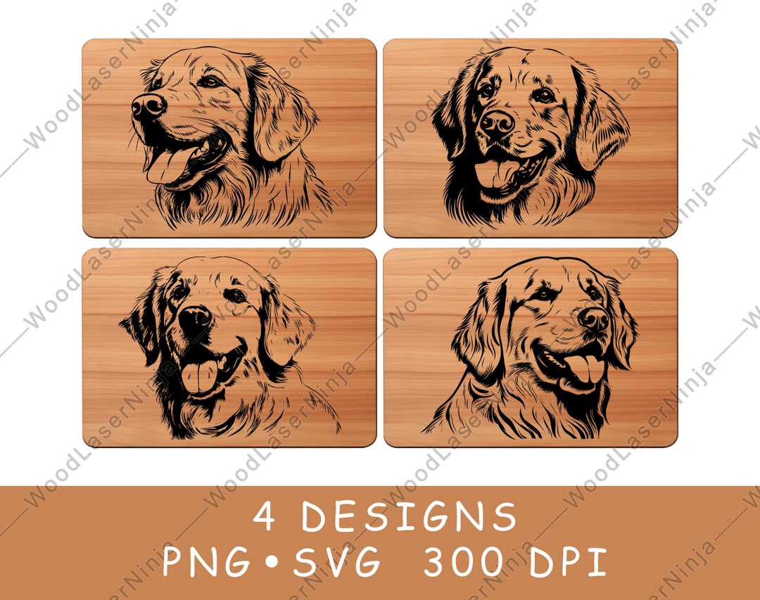 Golden Retriever Dog Breed Pet Canine Laser File Burn Coaster Slate ...