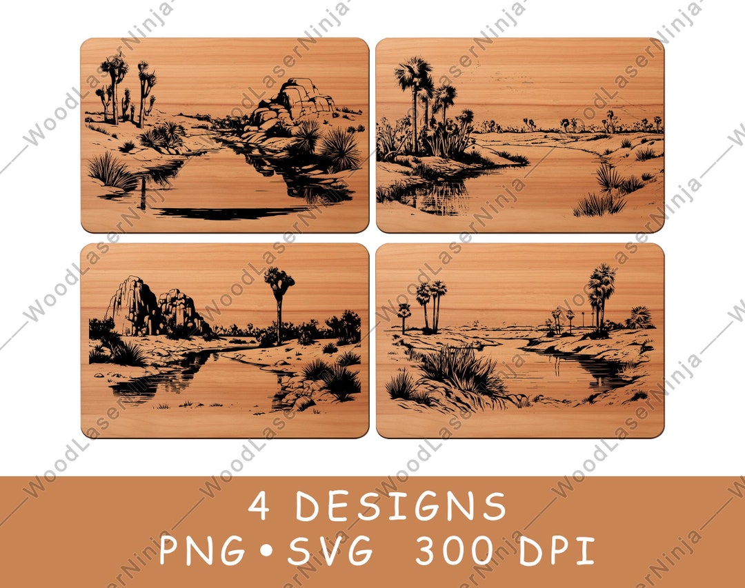 Desert Oasis Landscape Swamp Lake River Water Arid Laser File Coaster ...