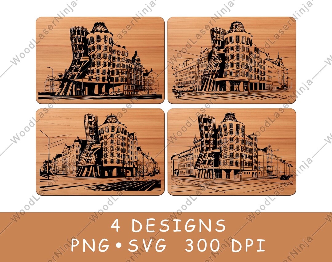 Dancing House Ginger and Fred Prague Landmark Gehry Coaster Laser Slate ...