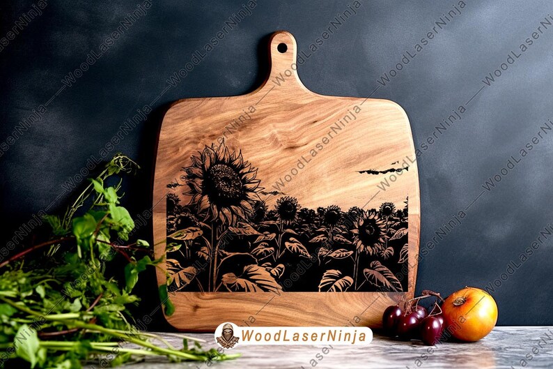 Sunflower Field Floral Bloom Garden Flower Plant Laser File Coaster ...