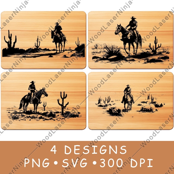 Western Scene Black and White Png - Etsy