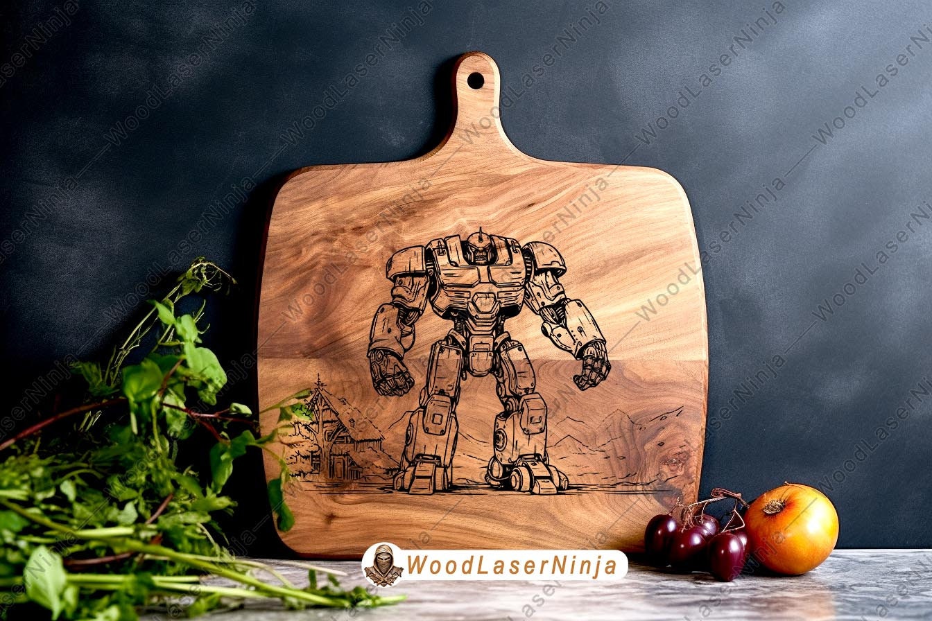 Giant Wooden Robot Sculpture Puppets Toy Mech Laser File Coaster Burn ...