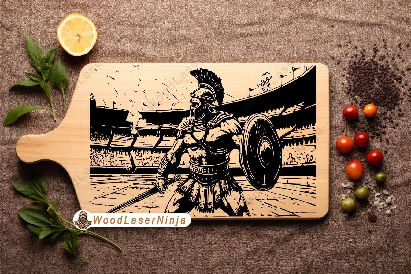 Gladiator Arena Fighter Battle Scene Hoplite Army Laser File Coaster ...