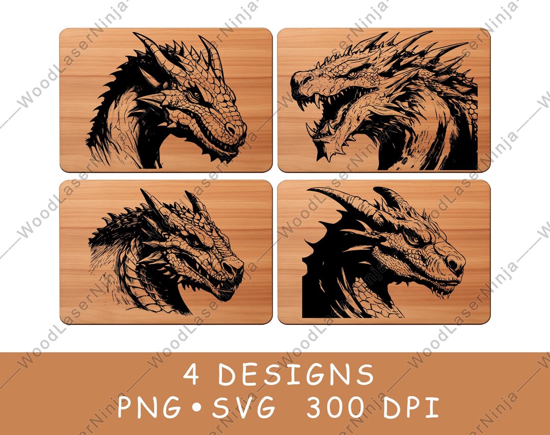 Dragon Head Dungeon Beast Draco Myth Fantasy Laser File Burn Coaster ...