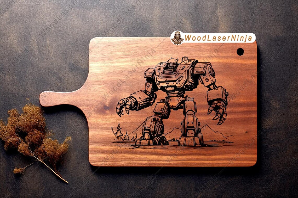Giant Wooden Robot Sculpture Puppets Toy Mech Laser File Coaster Burn ...