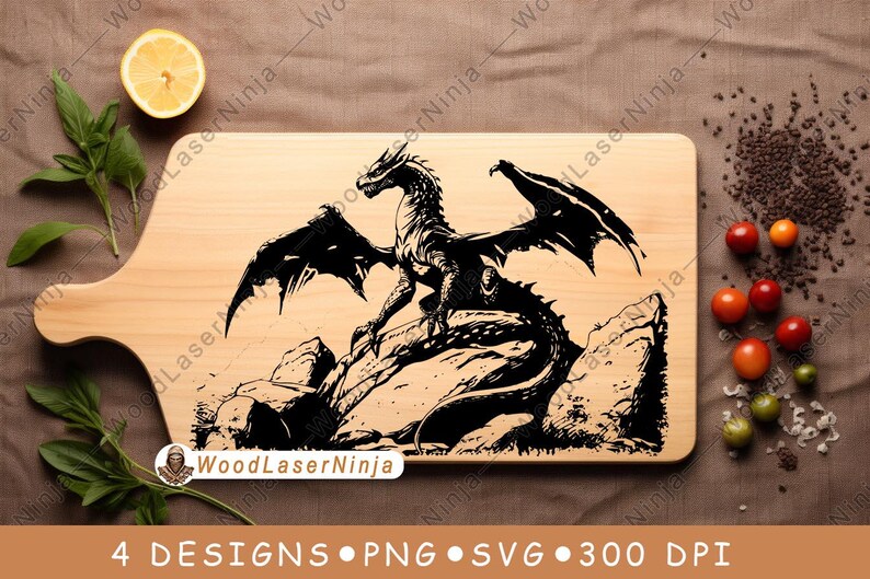 Dragon Draco Mountain Beast Dungeon Myth Fantasy Laser File Coaster ...