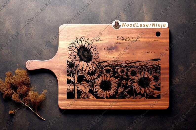 Sunflower Field Floral Bloom Garden Flower Plant Laser File Coaster ...