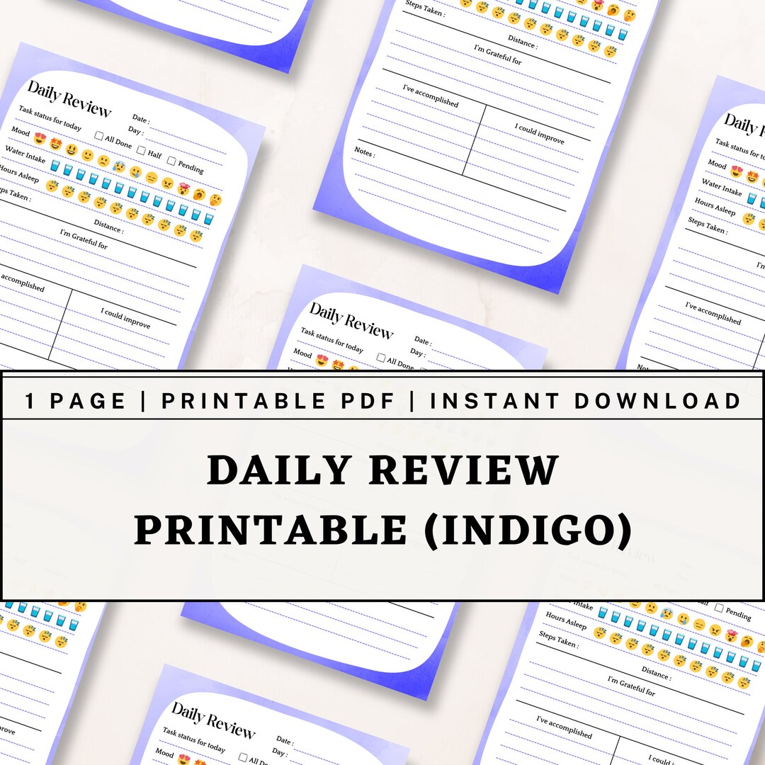 Daily Reflection Printabledaily Review Journal Daily - Etsy