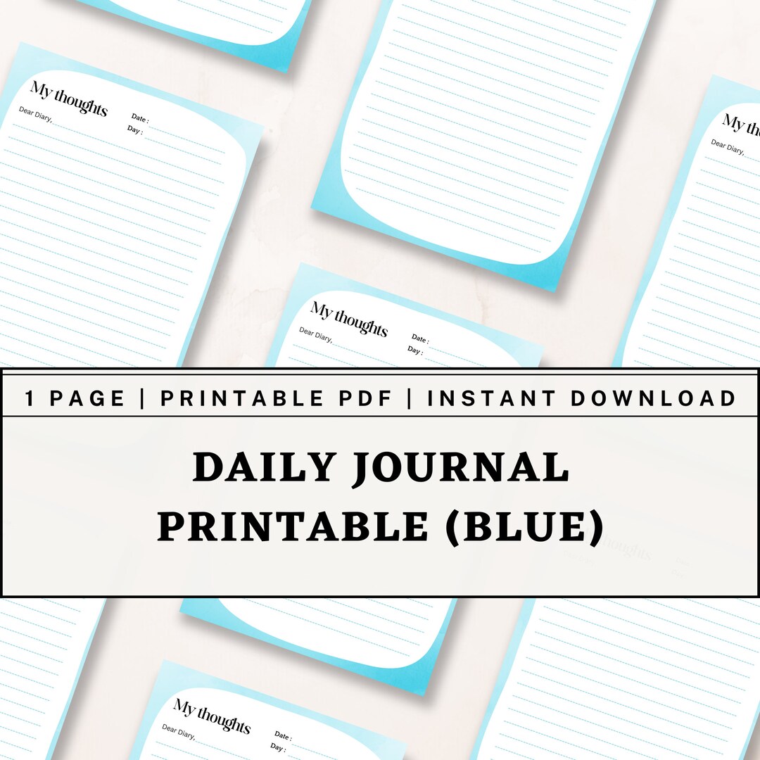 Daily Journal Printable Daily Diary Productivity Planner - Etsy