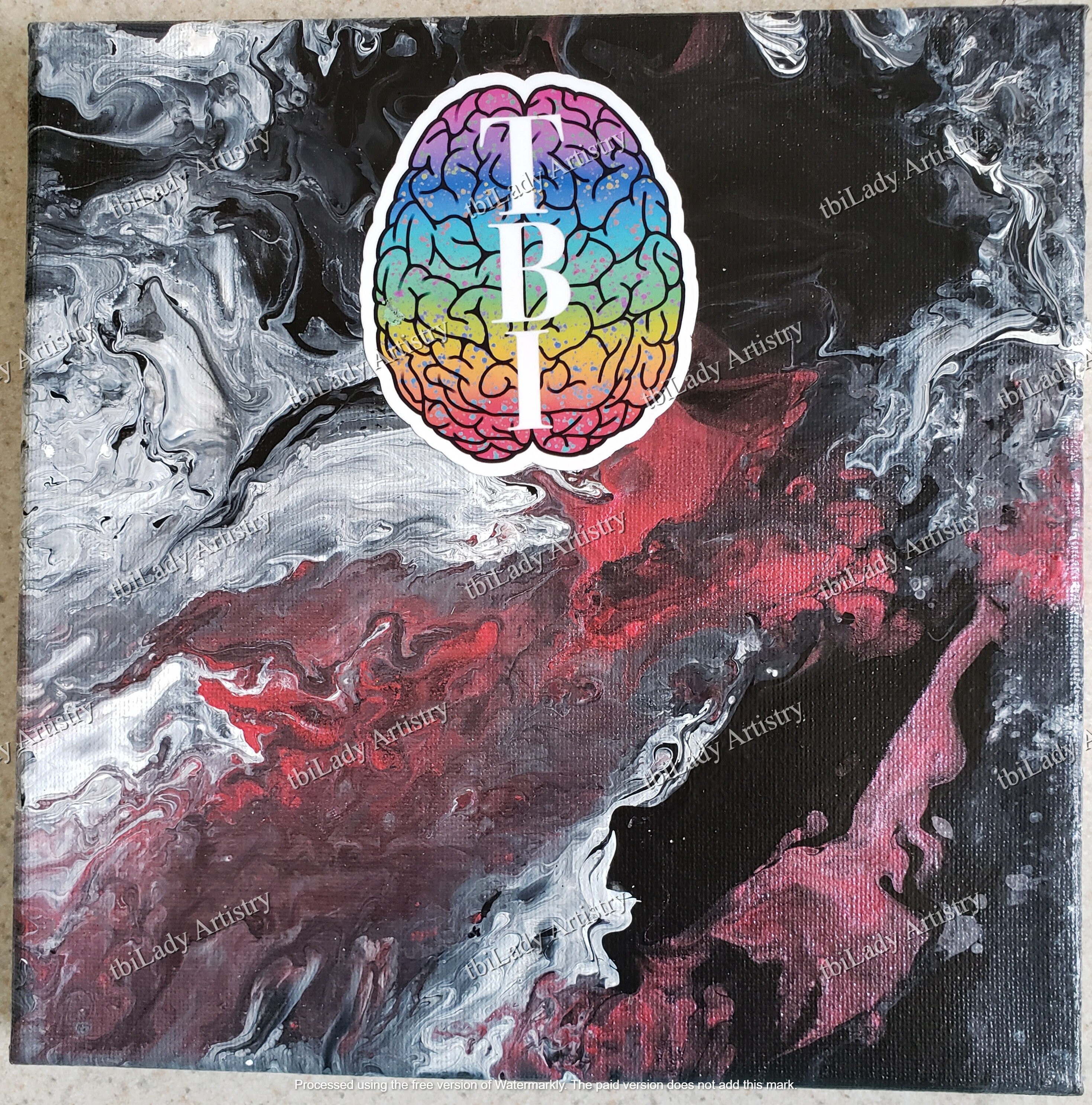 8x8 TBI Series Paintings / Original Acrylic Abstracts by Traumatic ...