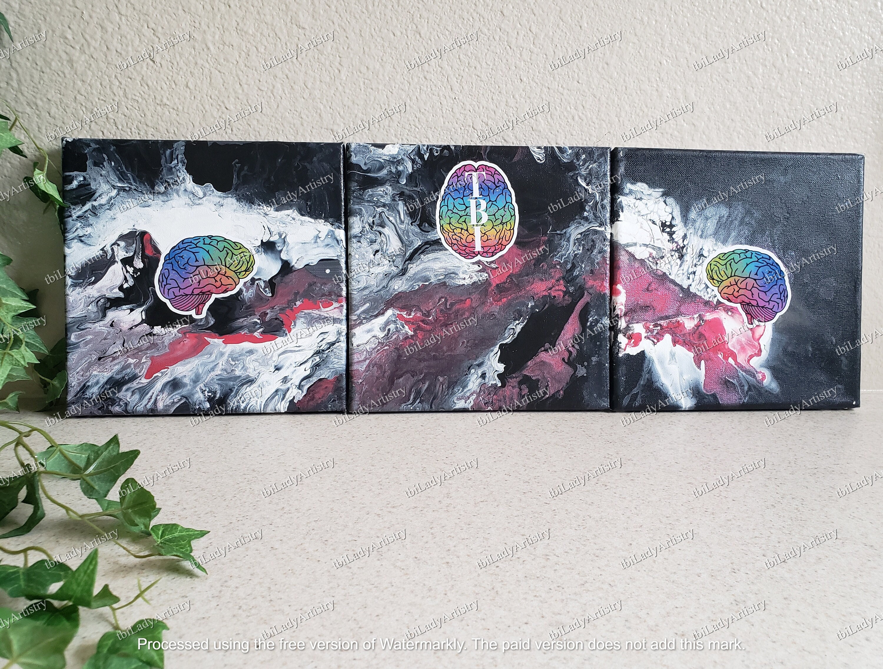 8x8 TBI Series Paintings / Original Acrylic Abstracts by Traumatic ...