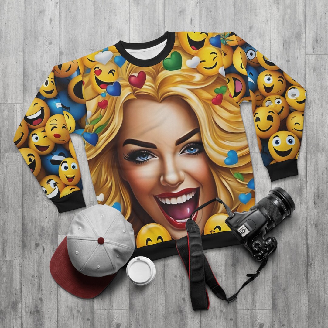 Laughing Emoji Social Awareness Pullover Colorful Smiley Face - Etsy