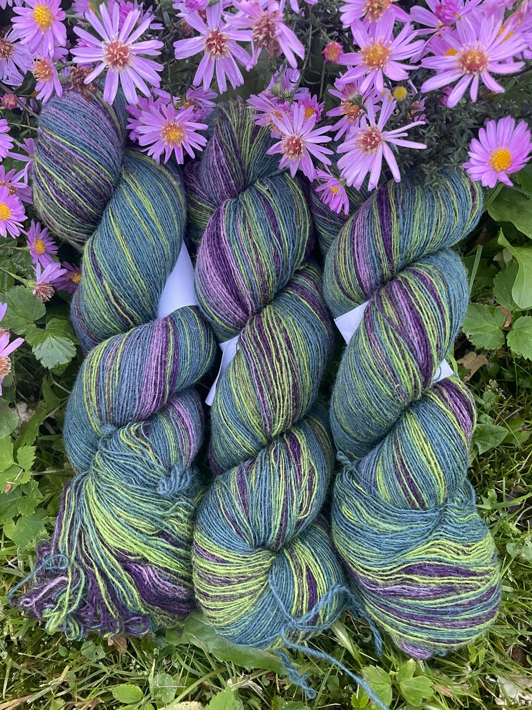 100% Sheep WOOL Multicolour Art Yarn, Lace 8/1 Single Wool Yarn ...