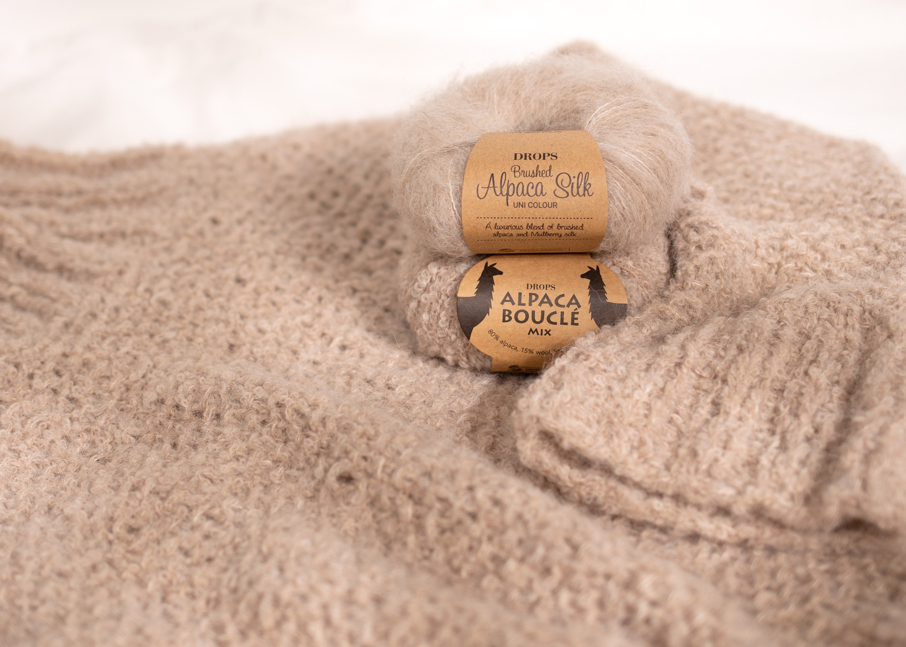 DROPS Alpaca Bouclé Yarn, Lovely Effect Yarn, Loopy Knitting Wool, Doll ...