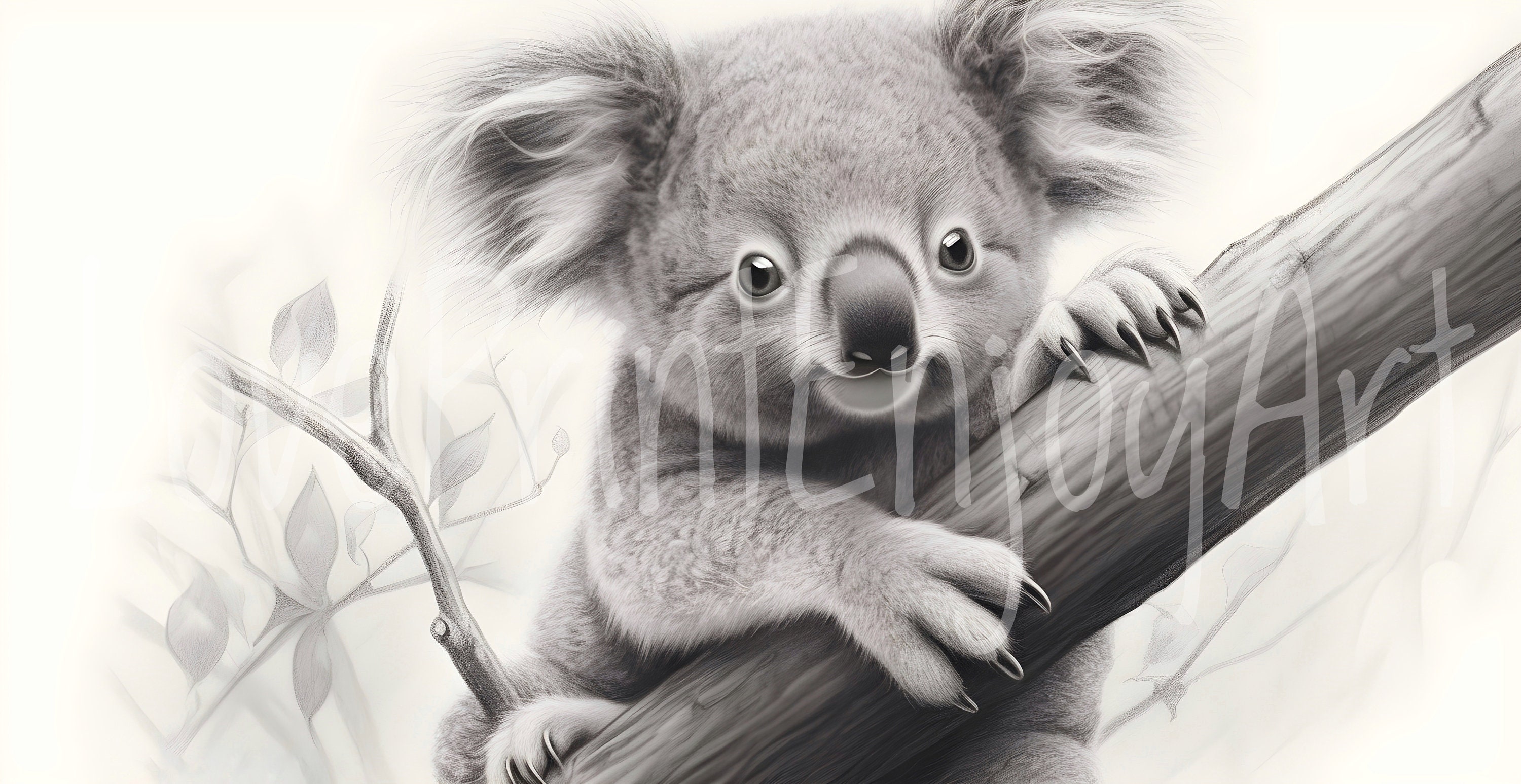 Koala Drawing Art Printable Instant Download - Etsy
