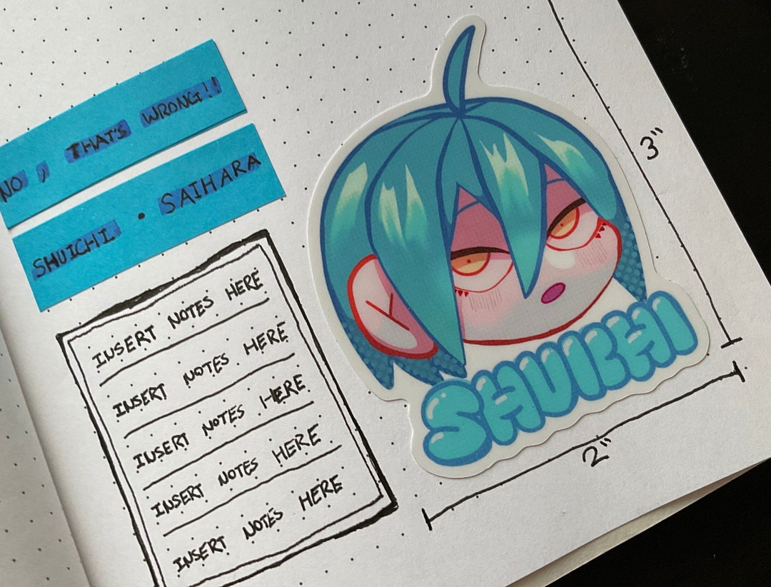 Shuichi Saihara Chibi Head Sticker Etsy