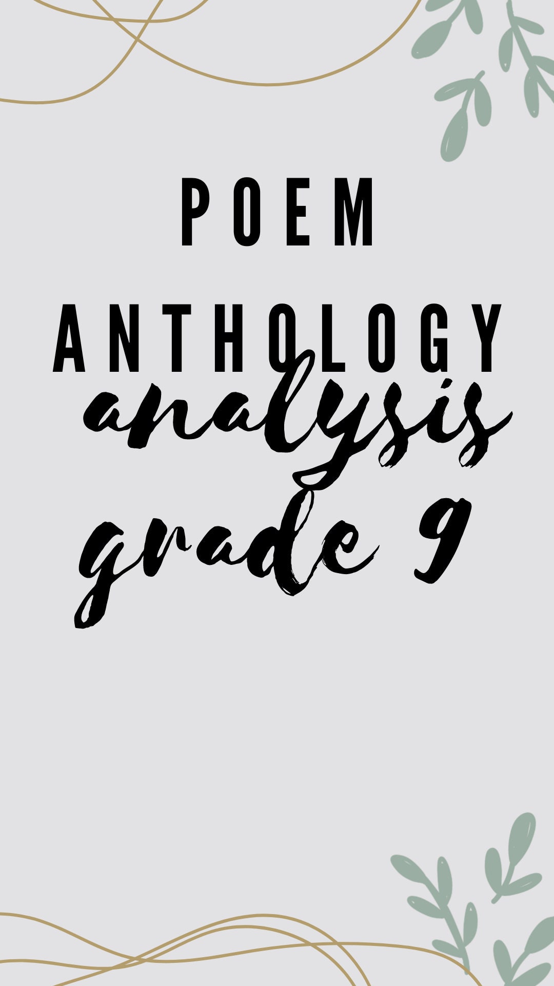 GRADE 9 ANALYSIS Poem Anthology - Etsy