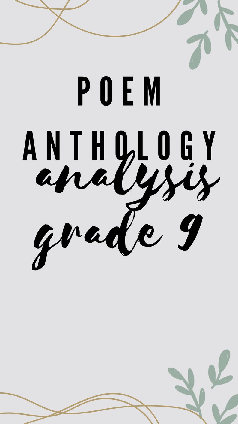 GRADE 9 ANALYSIS Poem Anthology - Etsy