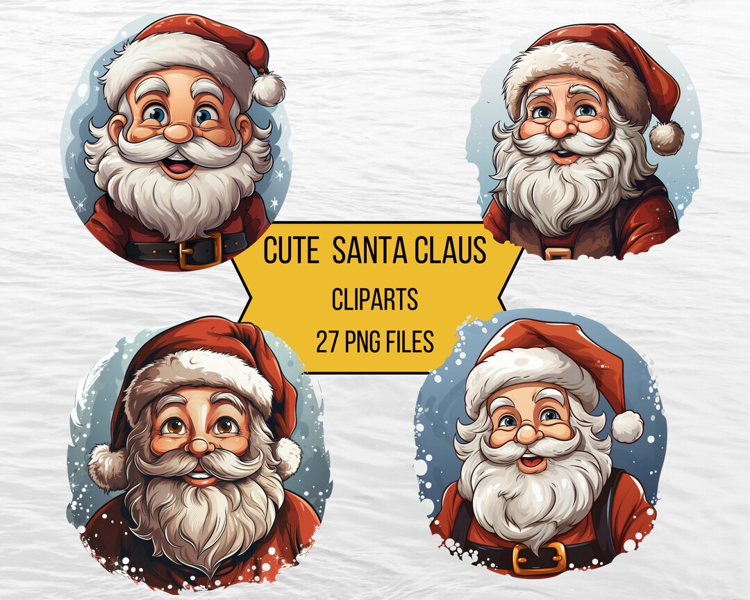 Cute Santa Claus Sweet Santa Colorful Fun Santa Claus - Etsy