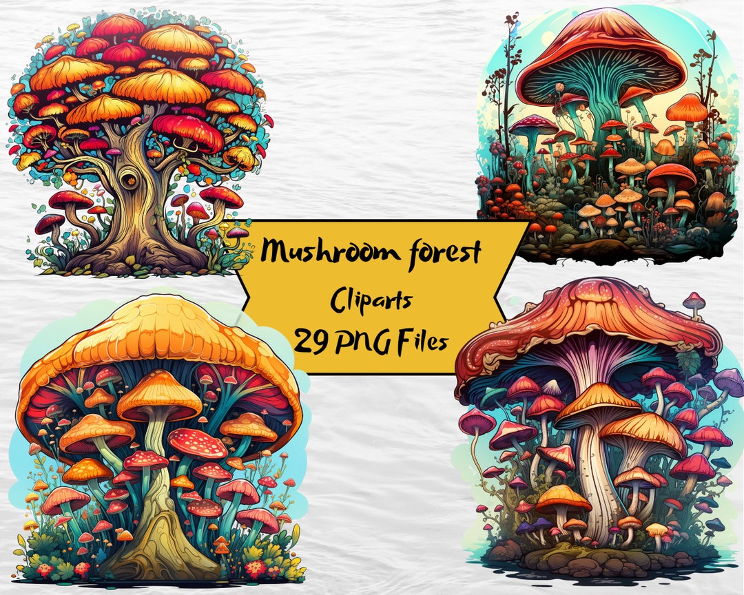 Mushroom Forest, Mushroom Forest Clipart, Mushroom Graphics, Mushroom ...