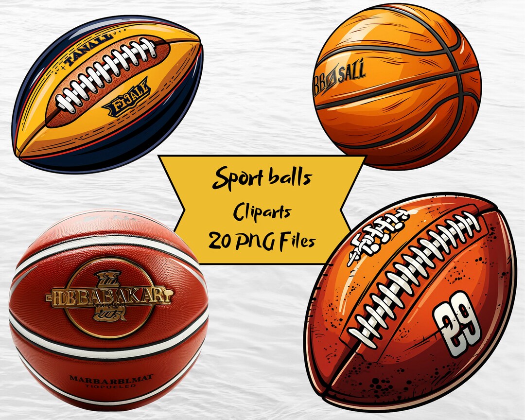 Estilo de dibujos animados de balones deportivos balones - Etsy España