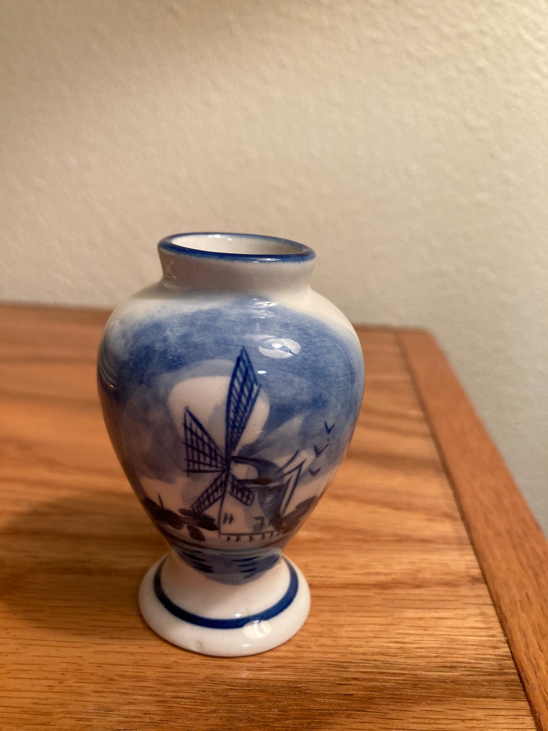 Vintage Delfts Blue Hand Painted Vase - Etsy