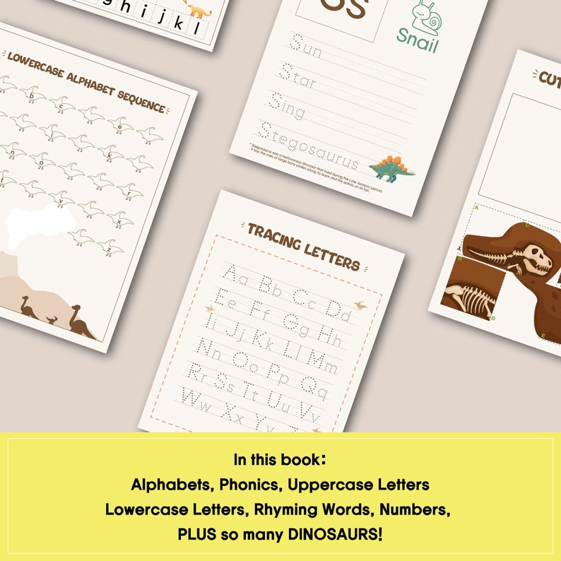 Dinosaur Theme Printable Worksheets for Preschool, Pre-k, and ...