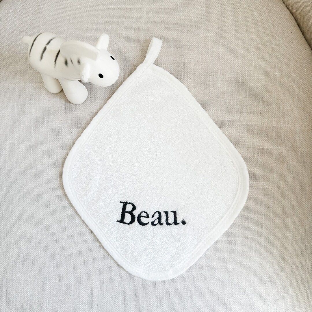 Personalised Bamboo Face Washer or Wash Cloth | Embroidered Baby Face ...
