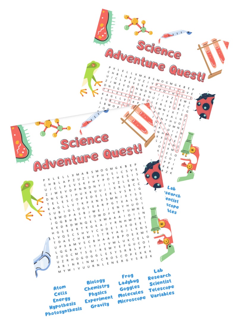 Science Adventure Quest: Fun Printable Word Search - Educational Puzzle ...