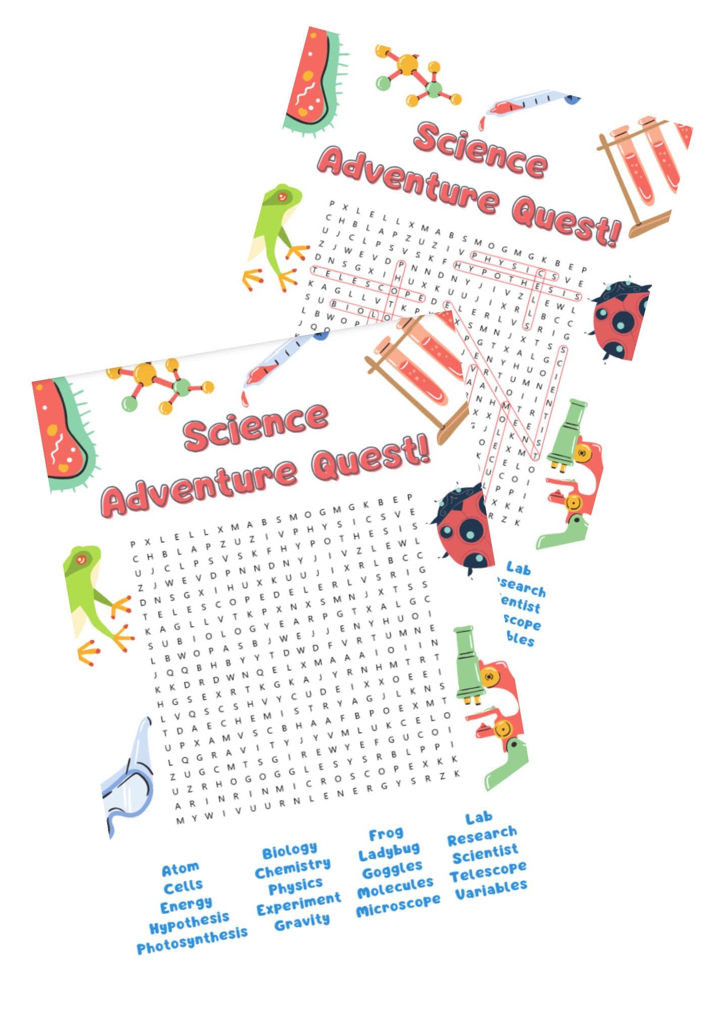 Science Adventure Quest: Fun Printable Word Search - Educational Puzzle ...