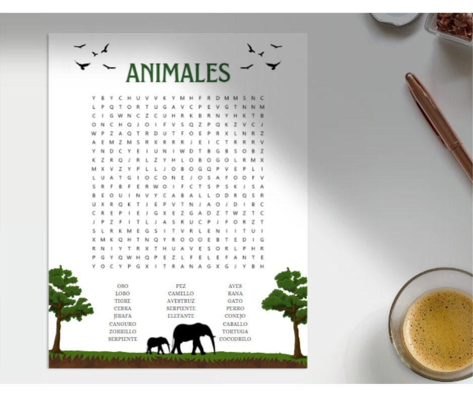 Sopa De Letras De Animales Para Imprimir