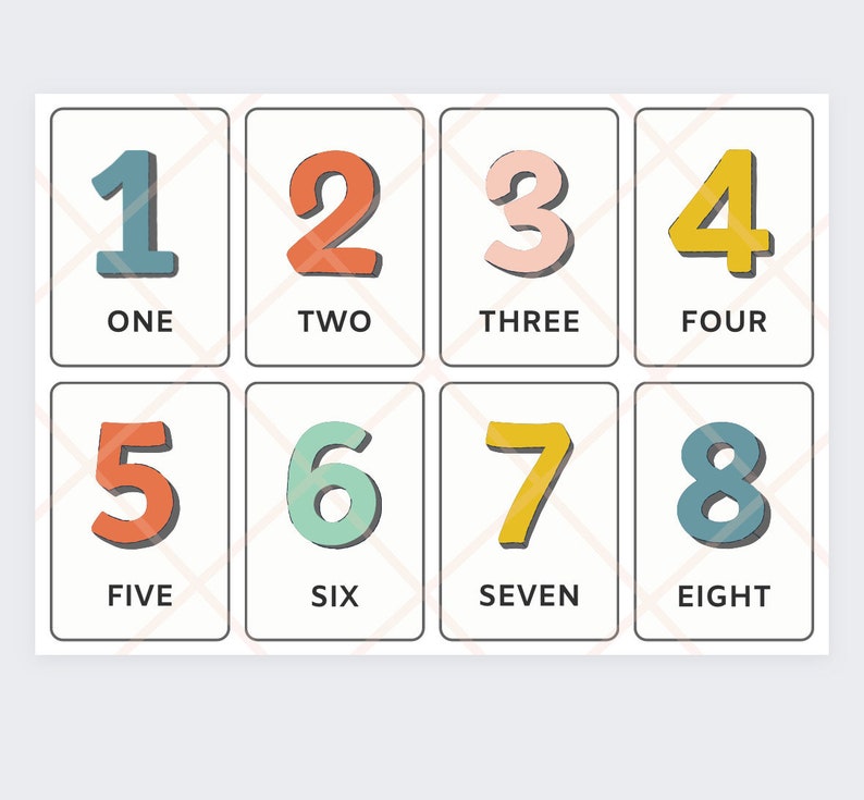 Downloadable Number Flashcards Instant Digital Pdf - Etsy