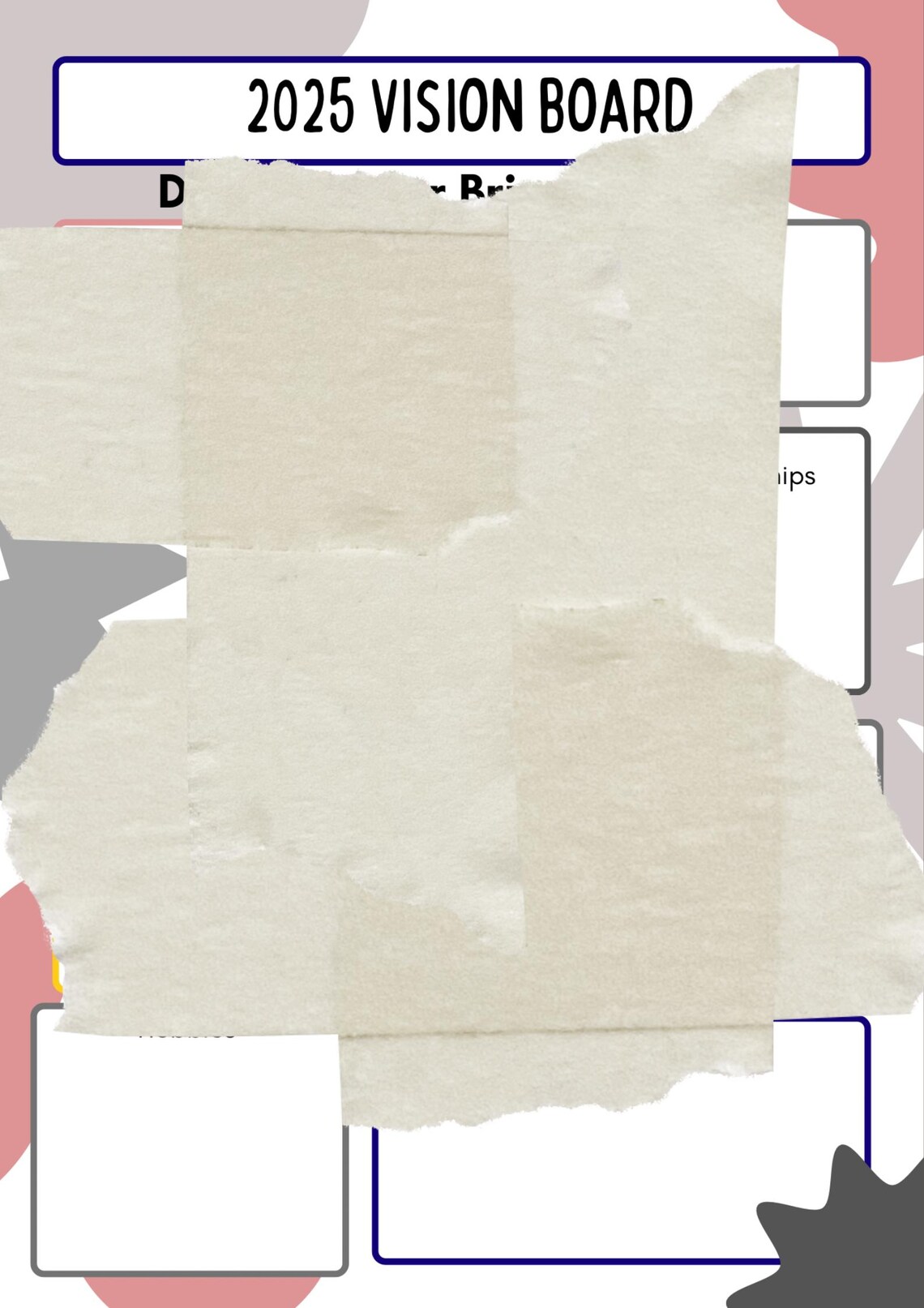 2025 Vision Board Worksheet - Etsy