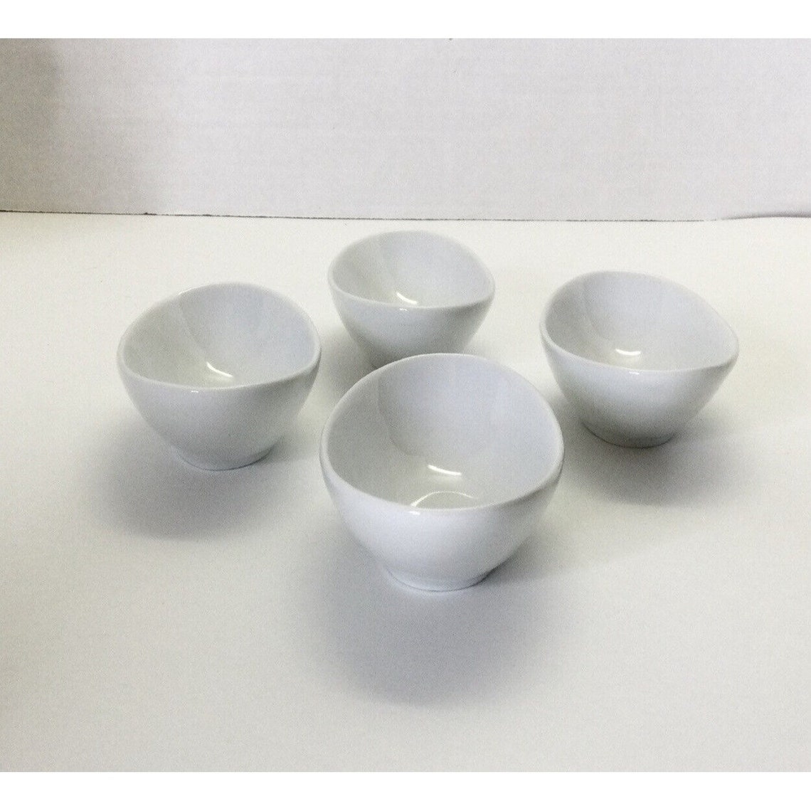 CRATE & BARREL White Porcelain 4 Oval Condiment Dipping Dishes Lot of 4 ...