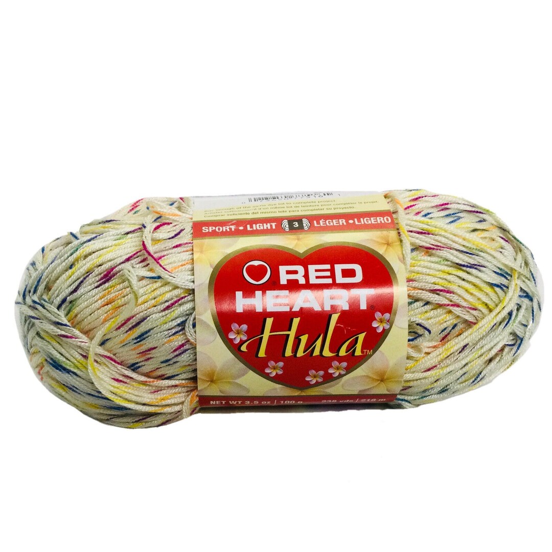 HULA Red Heart Acrylic Coats & Clark Yarn 1901 White 3 Sport Light 238 ...
