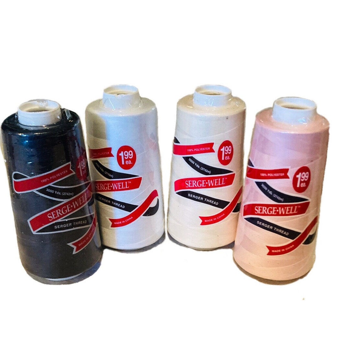 SERGE-WELL 3000 Yd Serger Thread Spools Multicolored Polyester Lot of ...