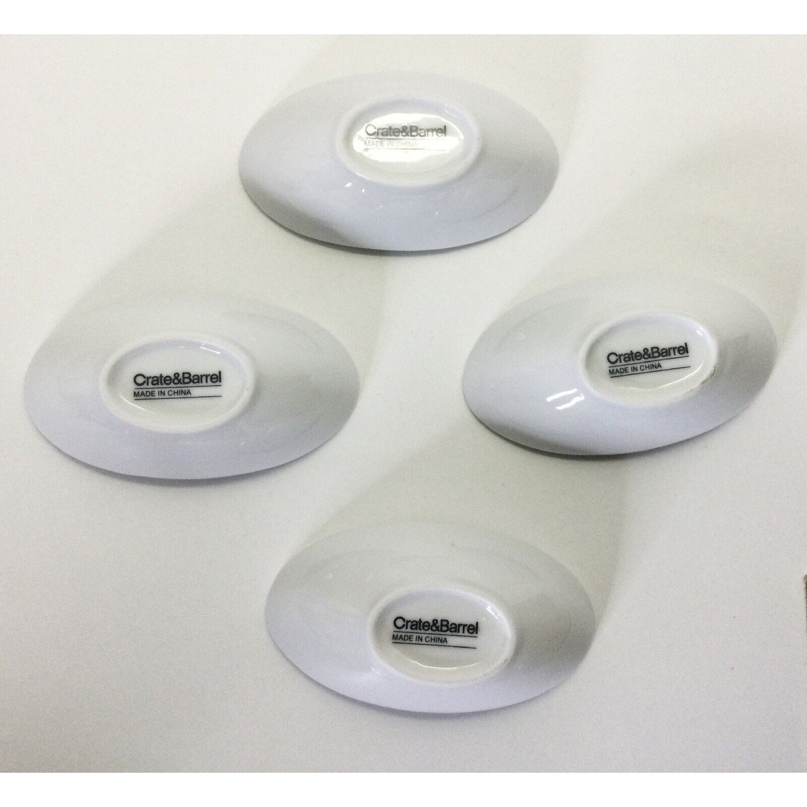 CRATE & BARREL White Porcelain 4 Oval Condiment Dipping Dishes Lot of 4 ...