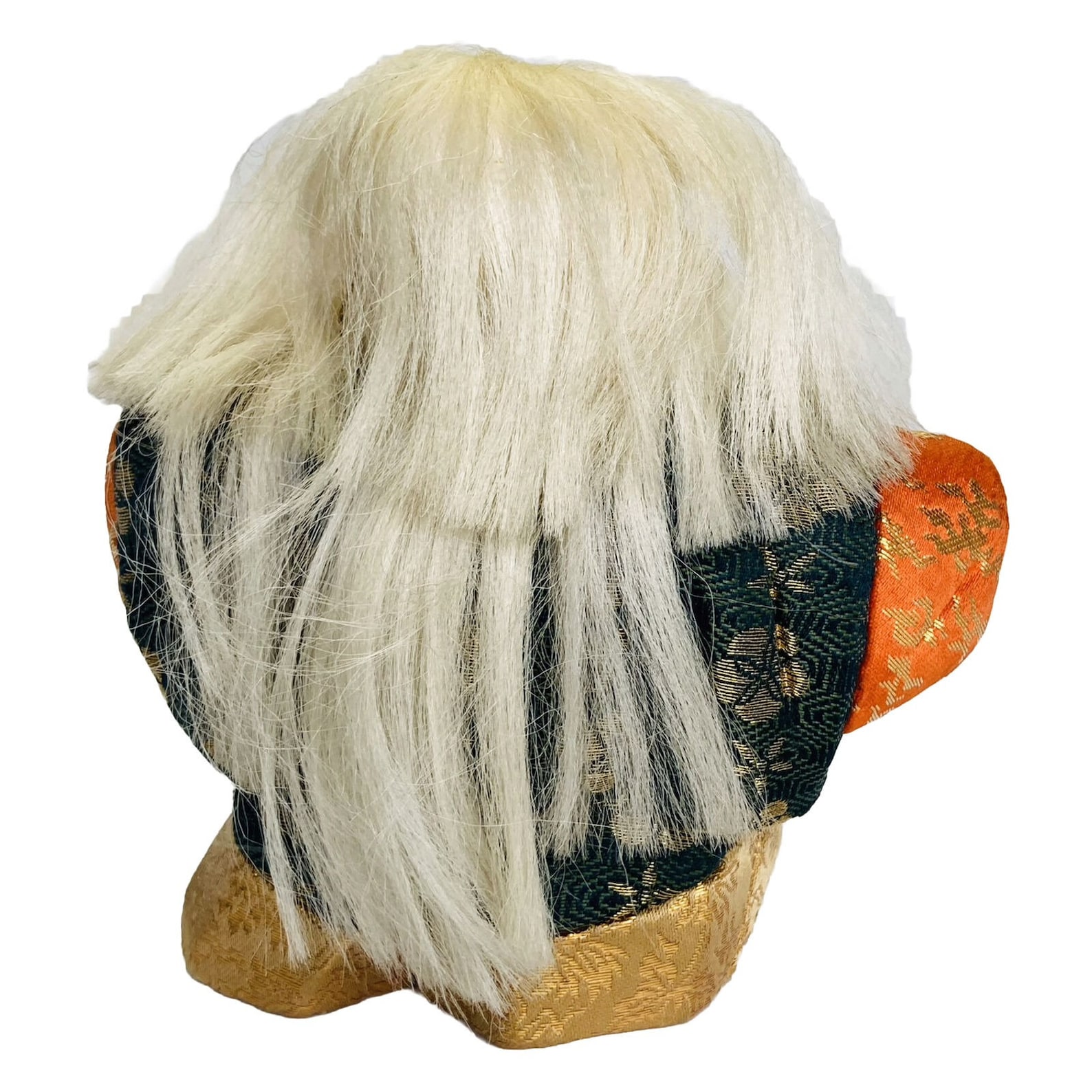 Japanese Renjishi Kabuki Doll White Mane Lion Dancer Brocade Fabric ...
