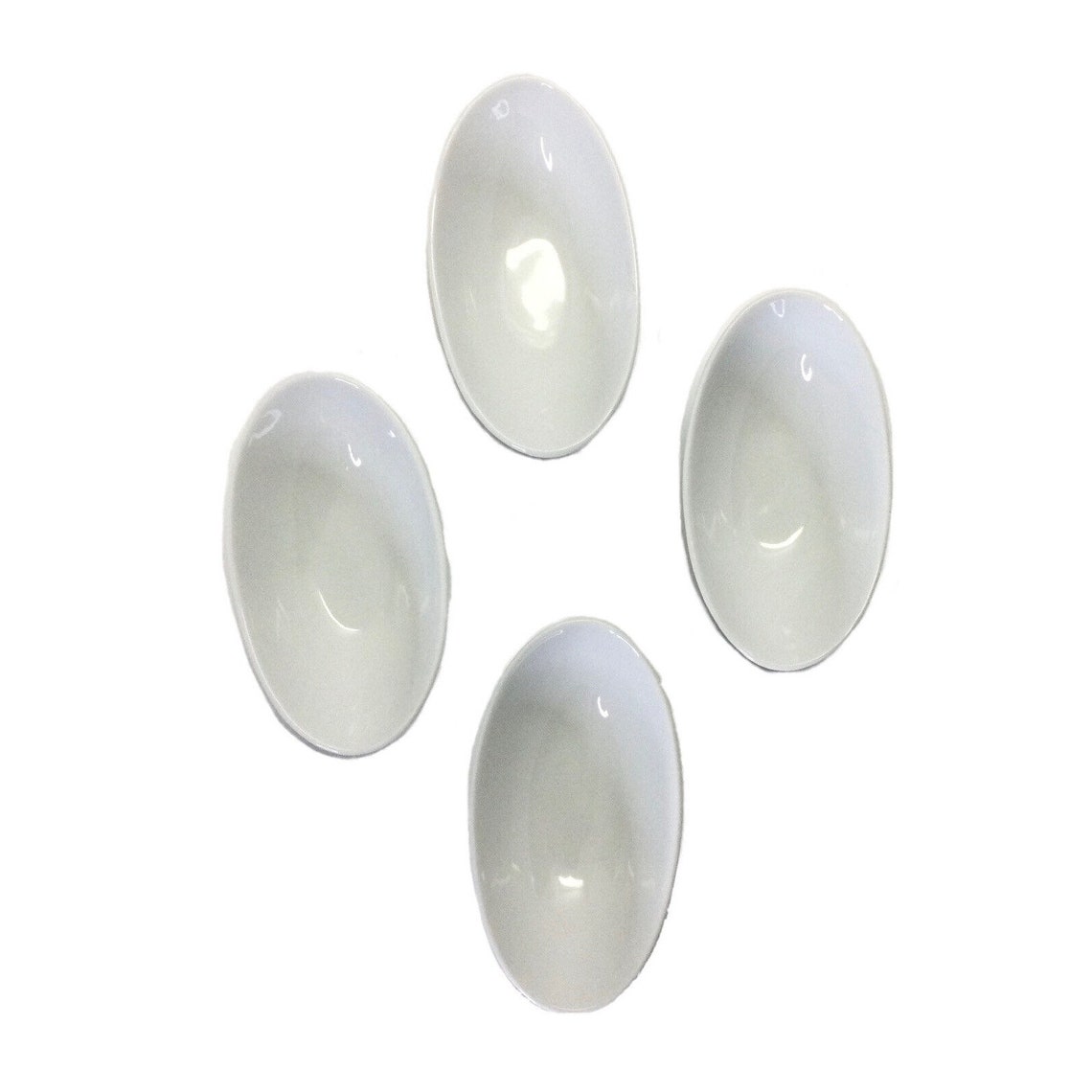 CRATE & BARREL White Porcelain 4 Oval Condiment Dipping Dishes Lot of 4 ...