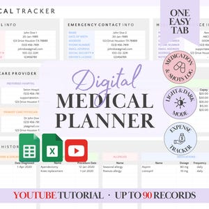 Digital Medical Organizer Doctor Appointment Tracker Medication Log ...