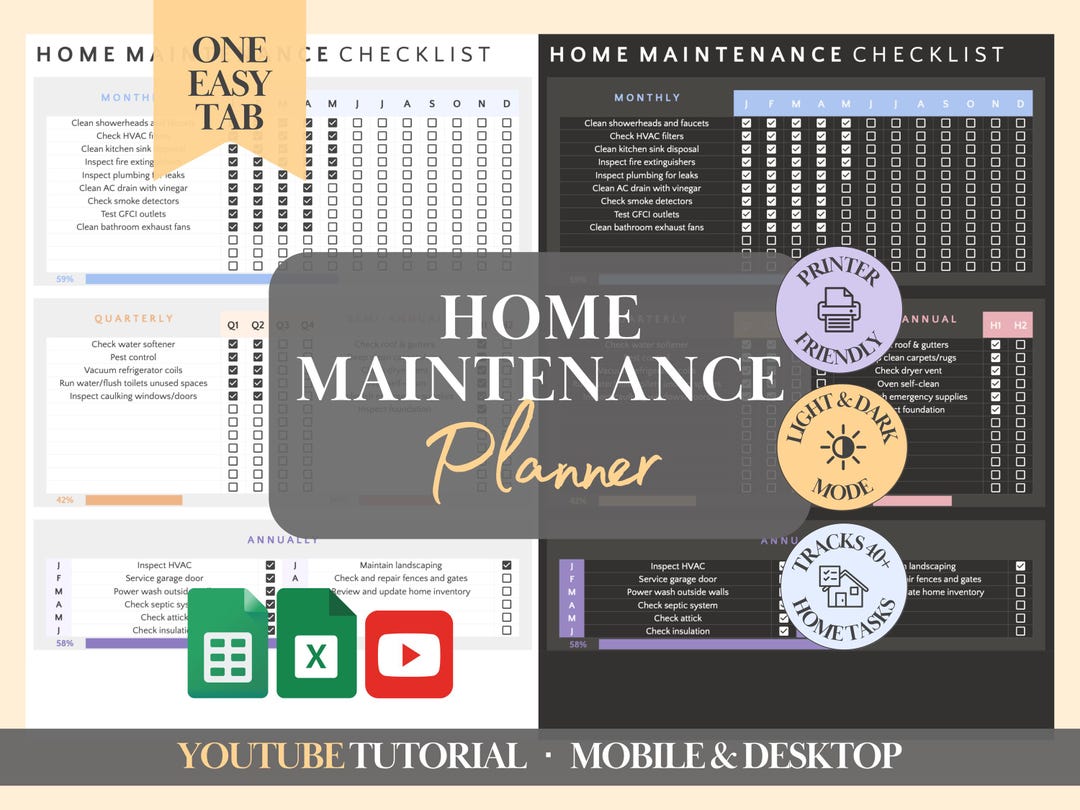 Seasonal Home Maintenance Planner Renovation Planner Printable Binder Quarterly Home Improvement ...