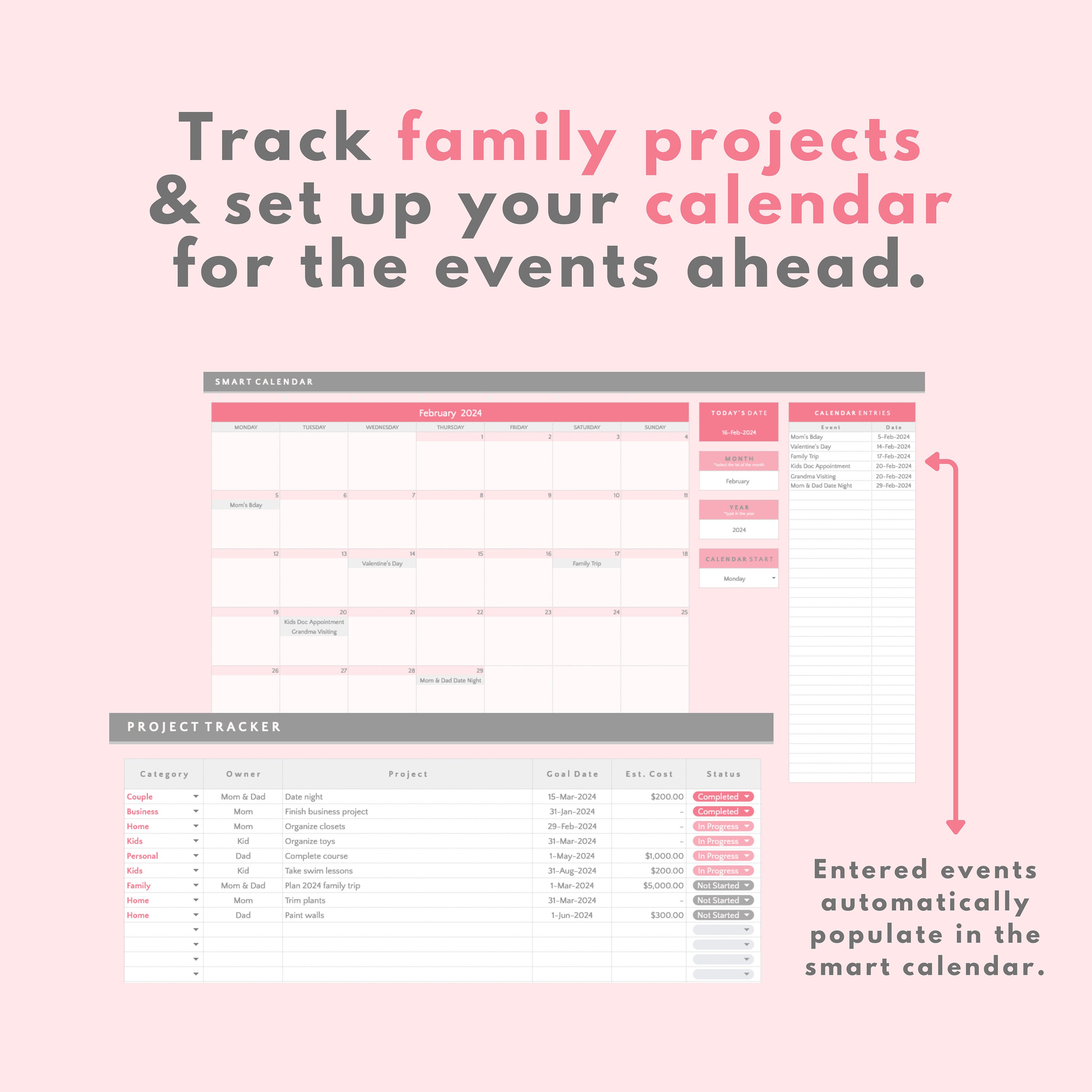 Family Chore Chart Google Sheets Family Task Tracker Checklist ...