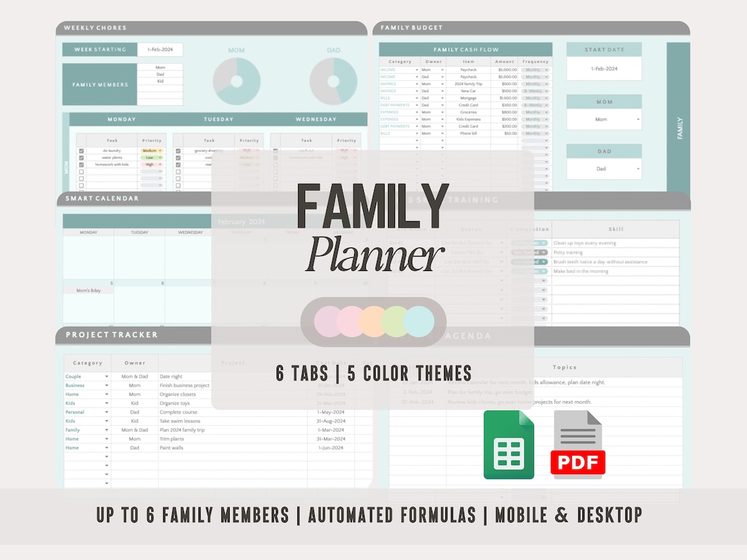 Family to Do List Google Sheets Family Chore Chart Kids Weekly Planner ...